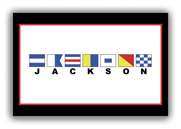 Personalized Nautical Flags Canvas Wrap & Photo Print - Black and Red